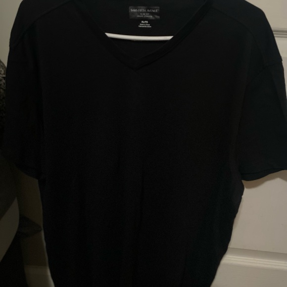 Saks Fifth Avenue | Shirts | Black V Neck Saks Fifth Ave Plain T Shirt ...